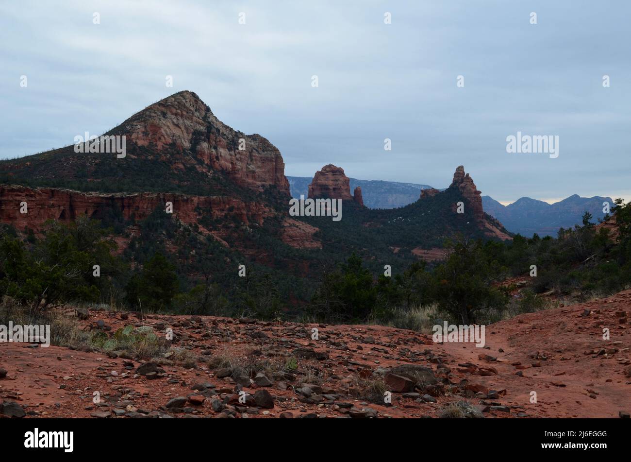 Gorgeous bell shaped red rock foramtions along the landscape in Arizona ...