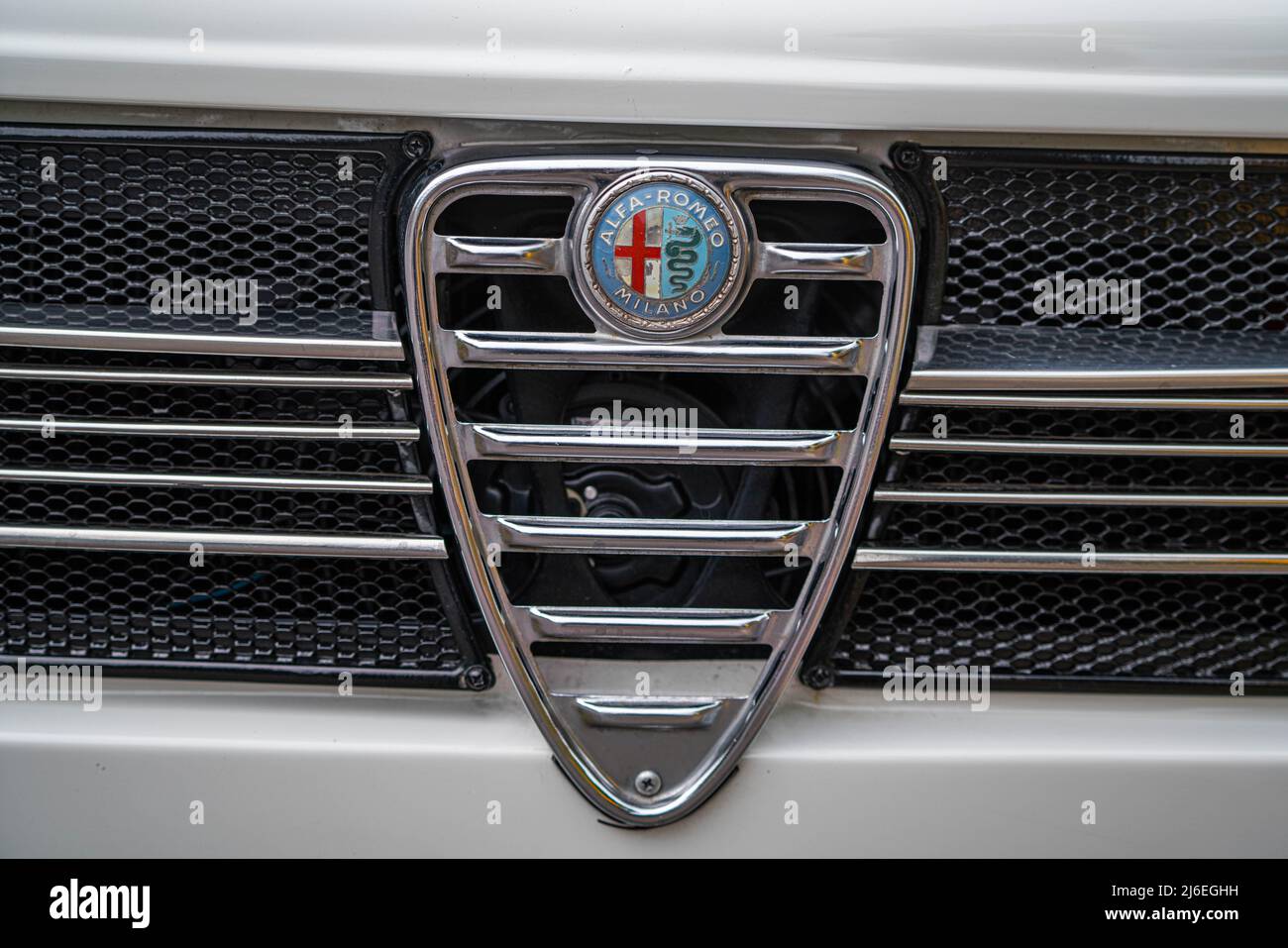 1 May 2022. Close up of Alfa Romeo front grill Stock Photo - Alamy