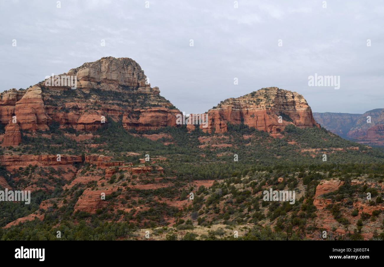 Scenic red rock formations and valleys in Sedona Arizona Stock Photo ...