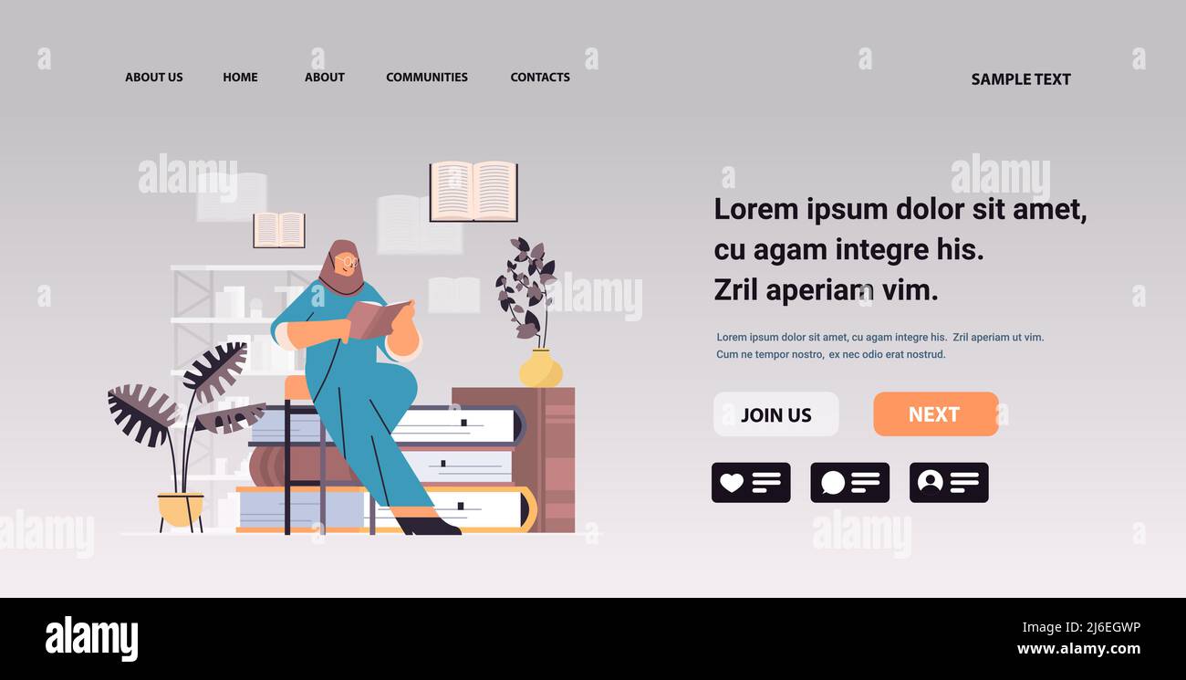 arab woman reading book self education distance studying literature fan ...