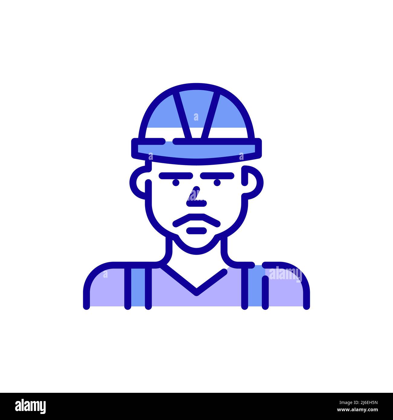 Construction contractor wearing a hard hat and overall. Pixel perfect ...