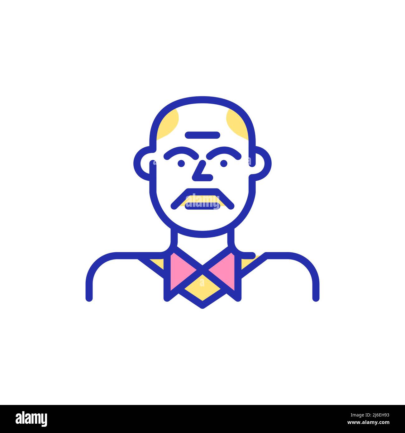 Working professional older man. Pixel perfect, editable stroke fun ...