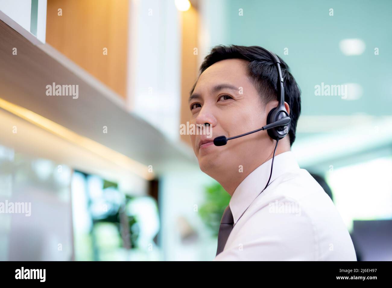 Customer service with friendly, man and woman call center and operator ...