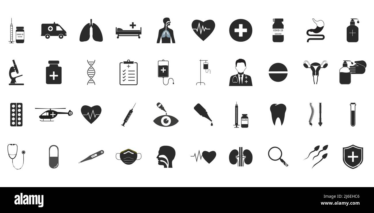 Healthcare, medical icon set. Vector illustration Stock Vector Image ...
