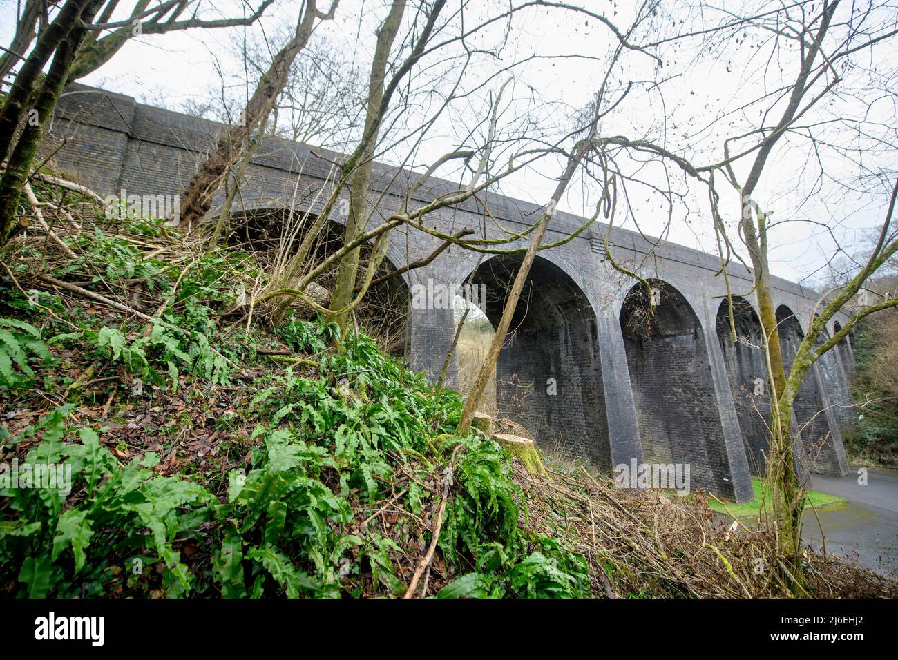 The Tucking Mill viaduct of the old Somerset & Dorset Joint Railway ...