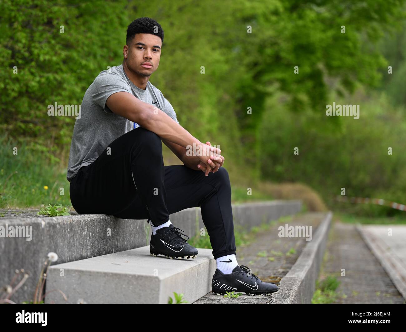 30 April 2022, Baden-Wuerttemberg, Reutlingen: German football player ...