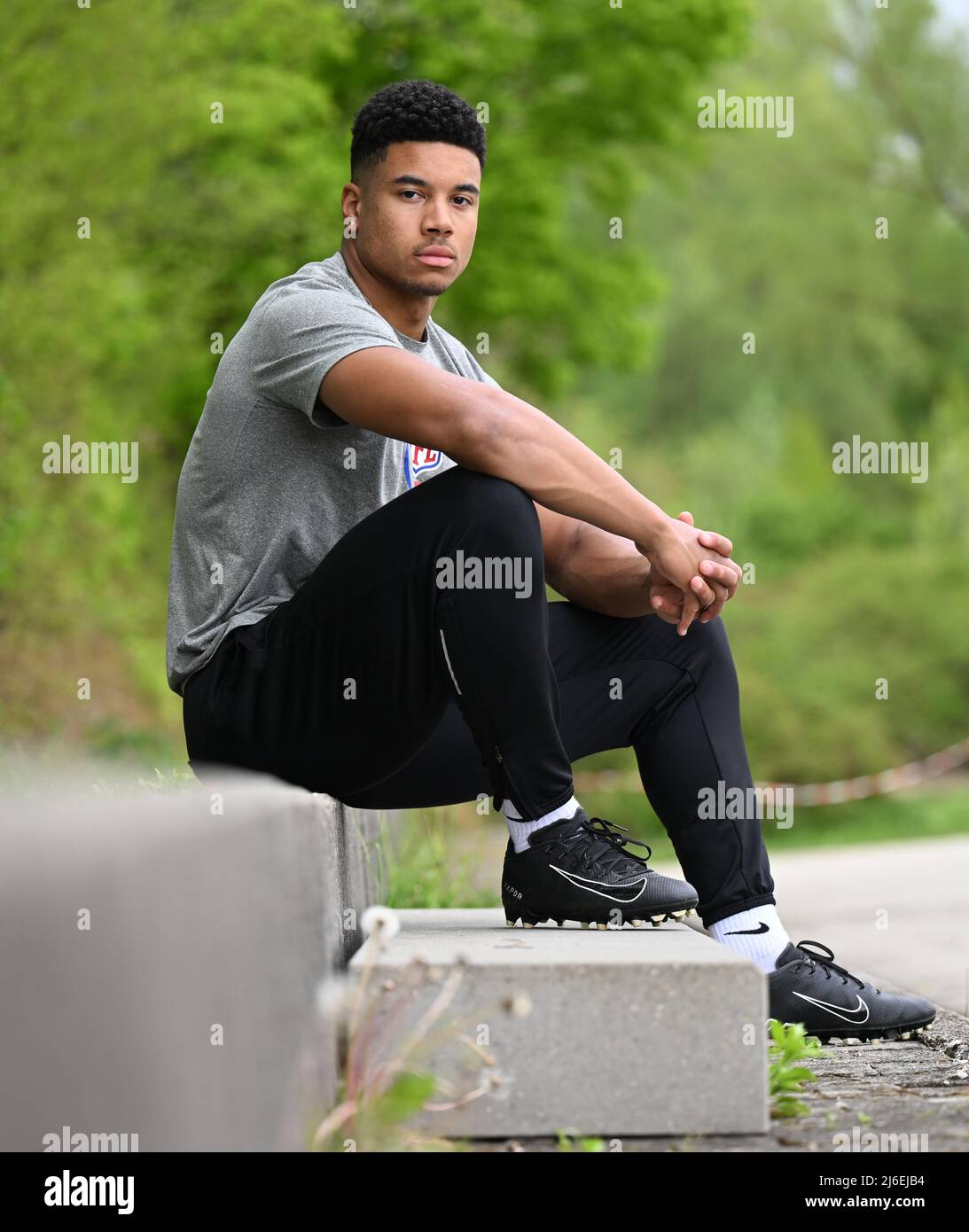 30 April 2022, Baden-Wuerttemberg, Reutlingen: German football player ...