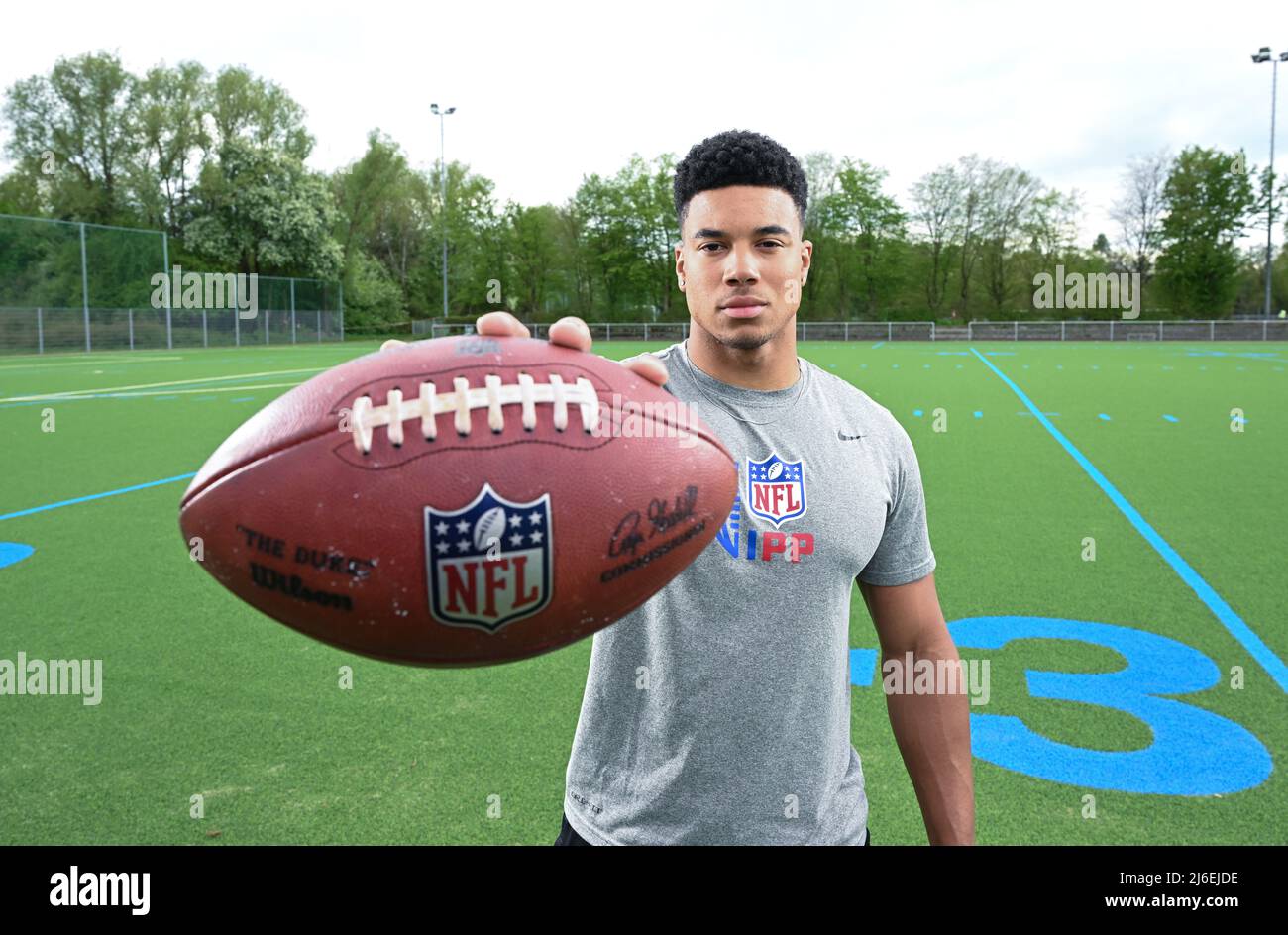 30 April 2022, Baden-Wuerttemberg, Reutlingen: German football player ...