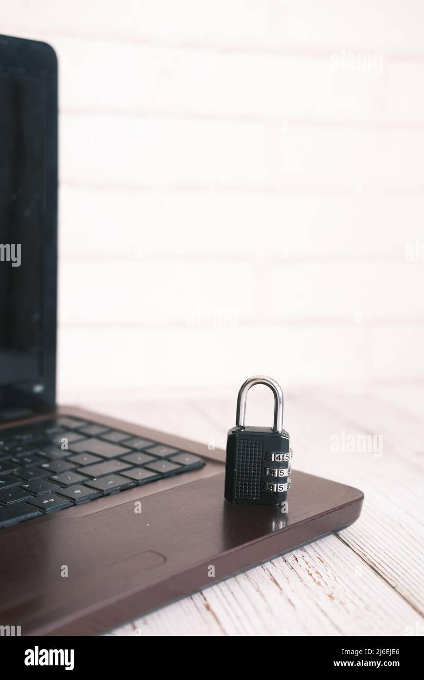 internet safety concept with padlocked on computer keyboard Stock Photo ...