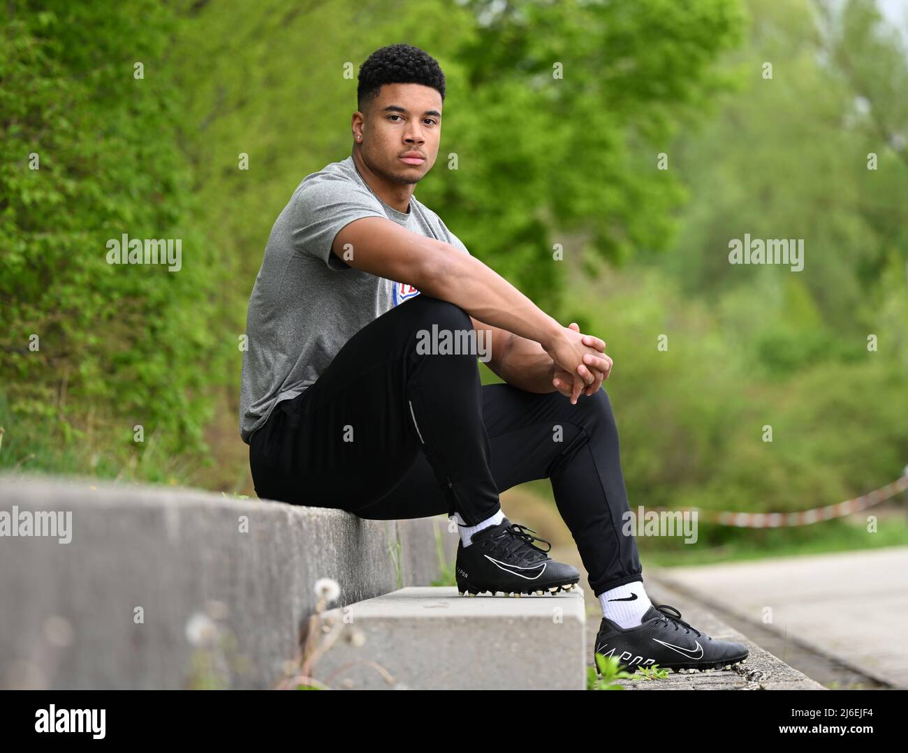 30 April 2022, Baden-Wuerttemberg, Reutlingen: German football player ...