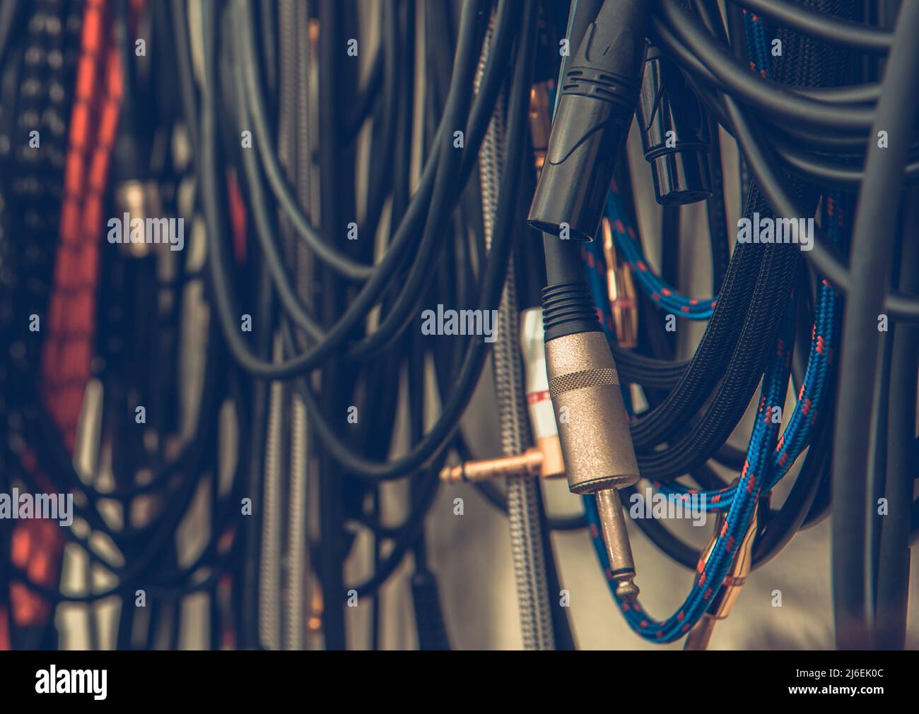 Bunch of Music Band Audio Jack Cables. Sound Technology Theme Stock ...