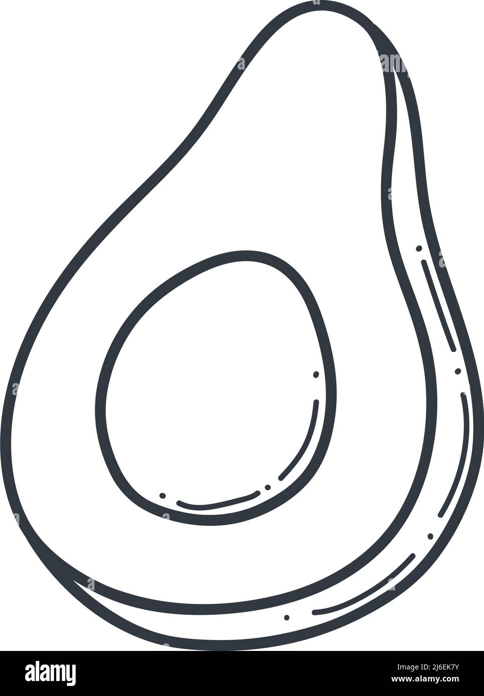 Avocado doodle outline icon. Logo organic fruit and vegetable isolated ...