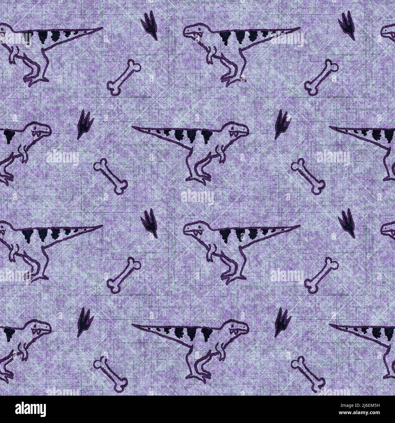 T rex dinosaur extinct seamless linen style pattern. Organic natural ...