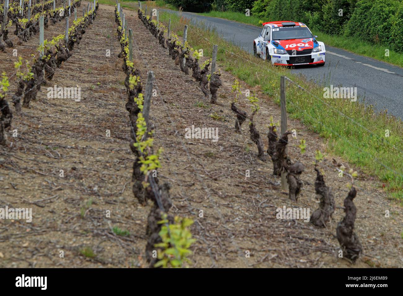 TERNAND, FRANCE, April 28, 2022 : Rallye Rhone-Charbonnieres is second ...