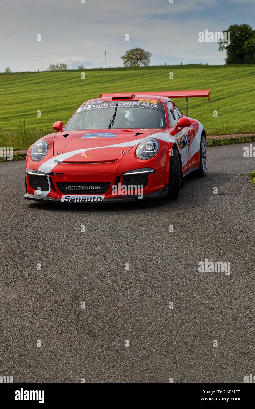 CHAMELET, FRANCE, April 28, 2022 : Rallye Rhone-Charbonnieres is second ...