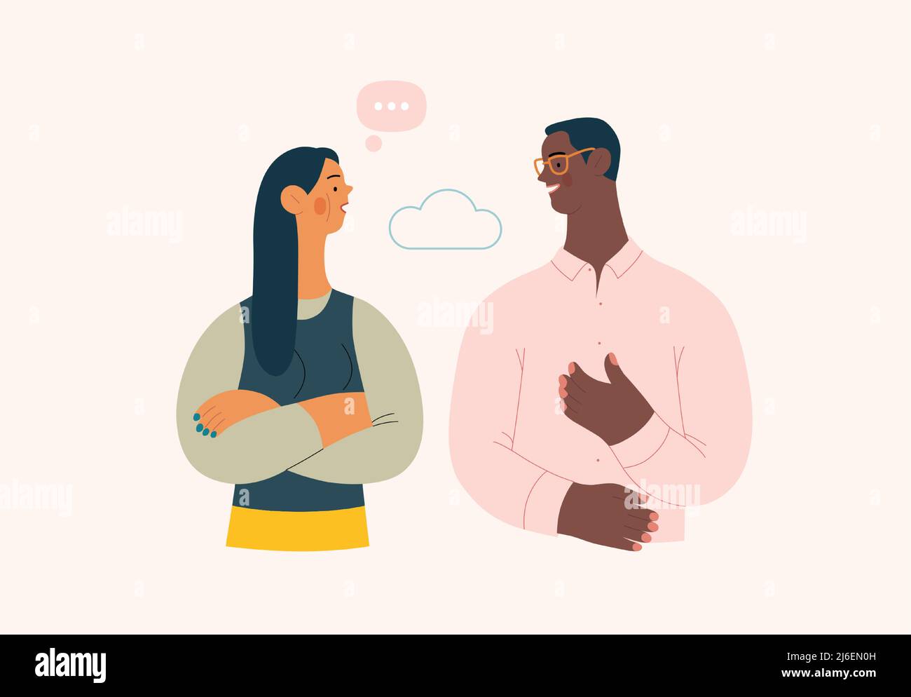 People portrait - Conversation -Modern flat vector concept illustration ...