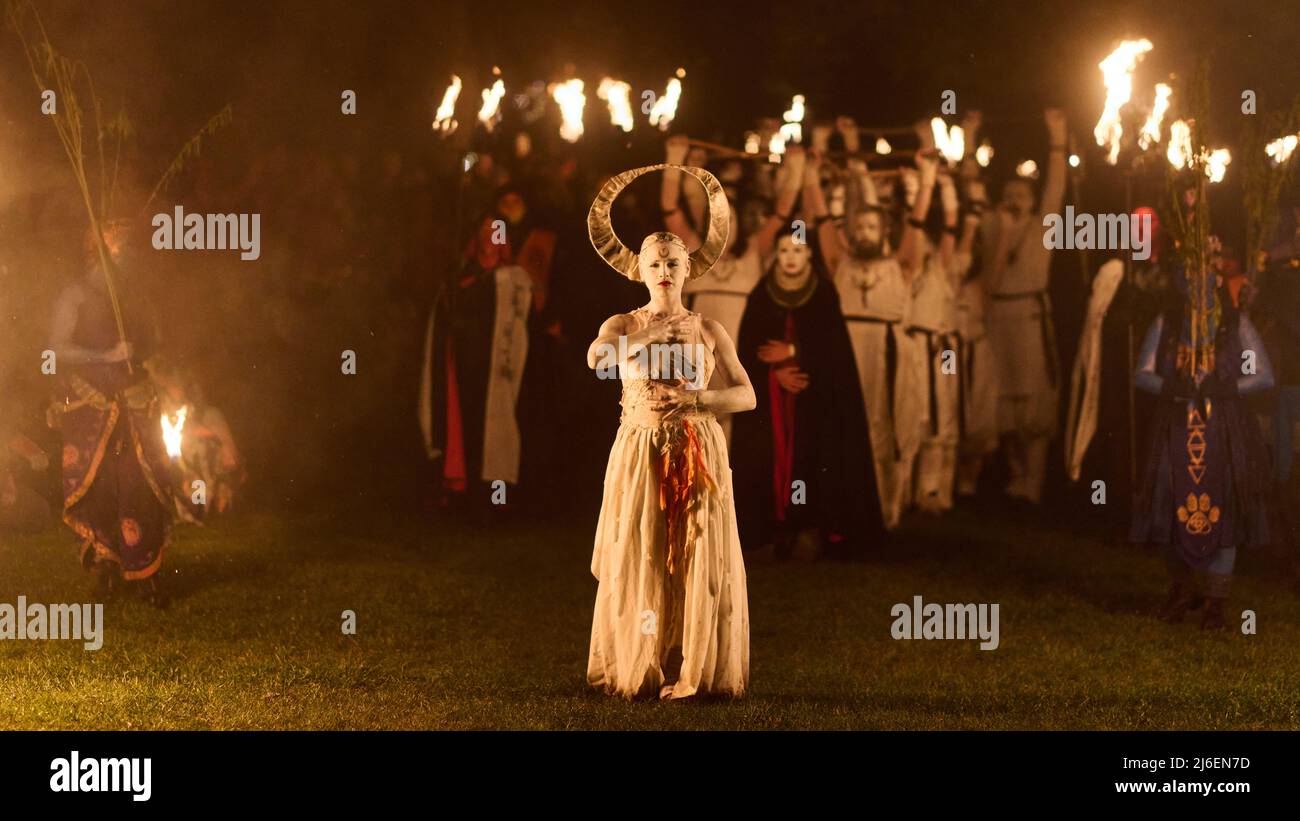 Edinburgh Scotland, UK April 30 2022. The Beltane Fire Festival returns ...