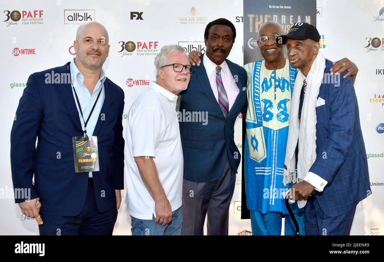 LOS ANGELES, CA - APRIL 30: Eric Drath, Freddie Roach, Jim Hill, Ayuko ...