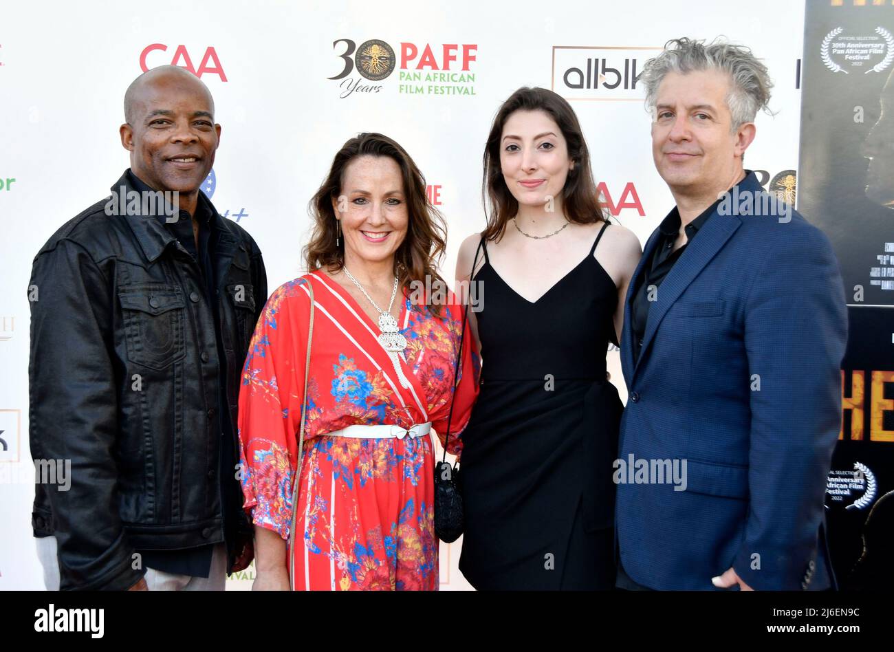 LOS ANGELES, CA - APRIL 30: George Finley, Ayuko Babu, Dr. Dick Barnett ...