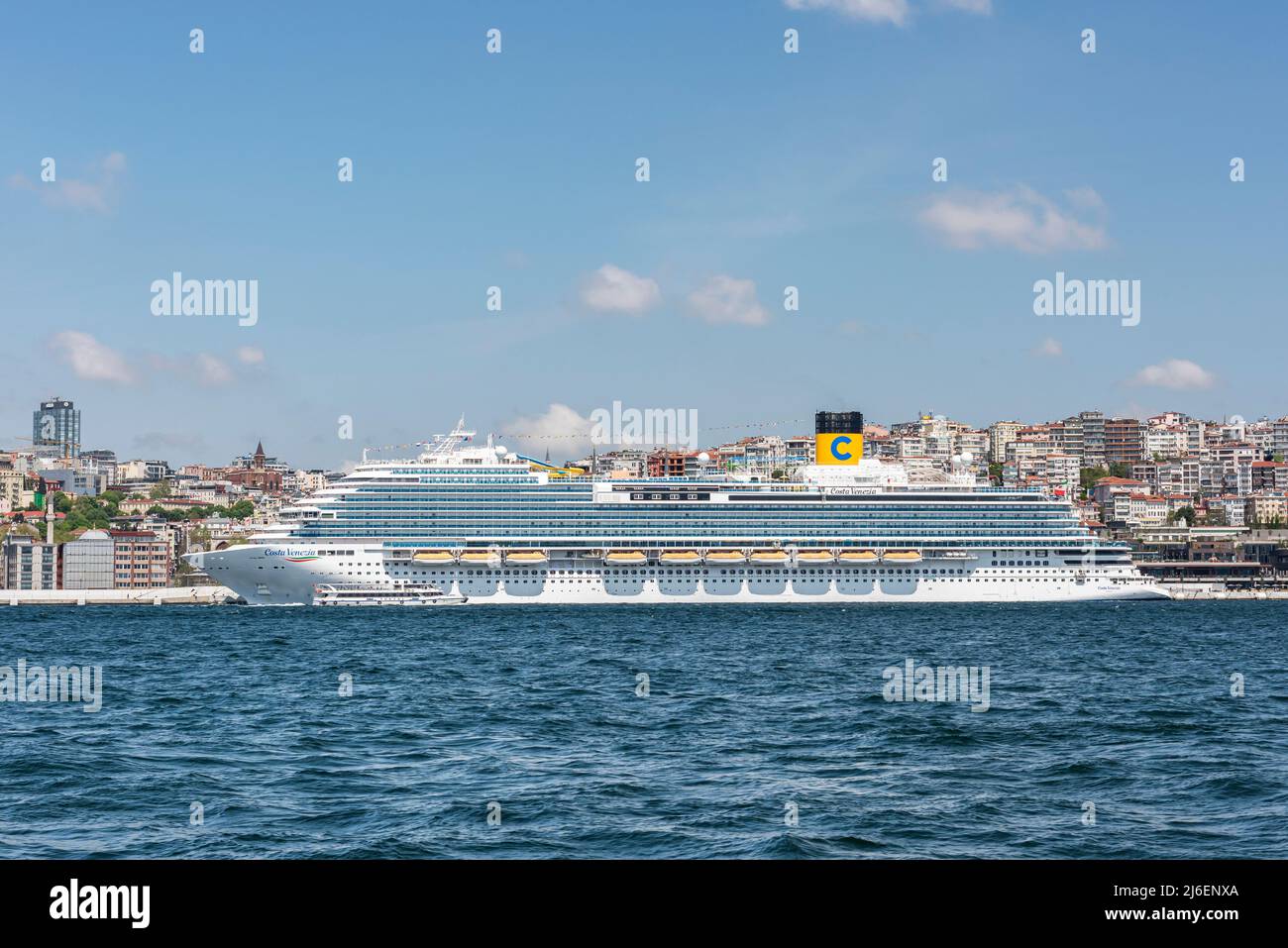 ISTANBUL, TURKEY - MAY 1, 2022: COSTA VENEZIA cruise ship in Galataport ...