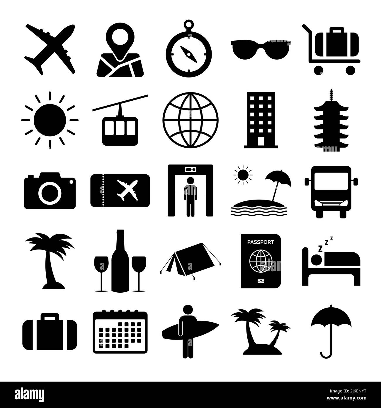 Travel vector icon set on white background Stock Vector Image & Art - Alamy