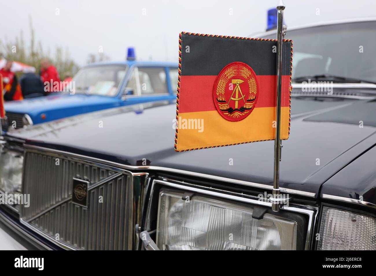 01 May 2022, Saxony-Anhalt, Thale: The standard of a GDR government ...