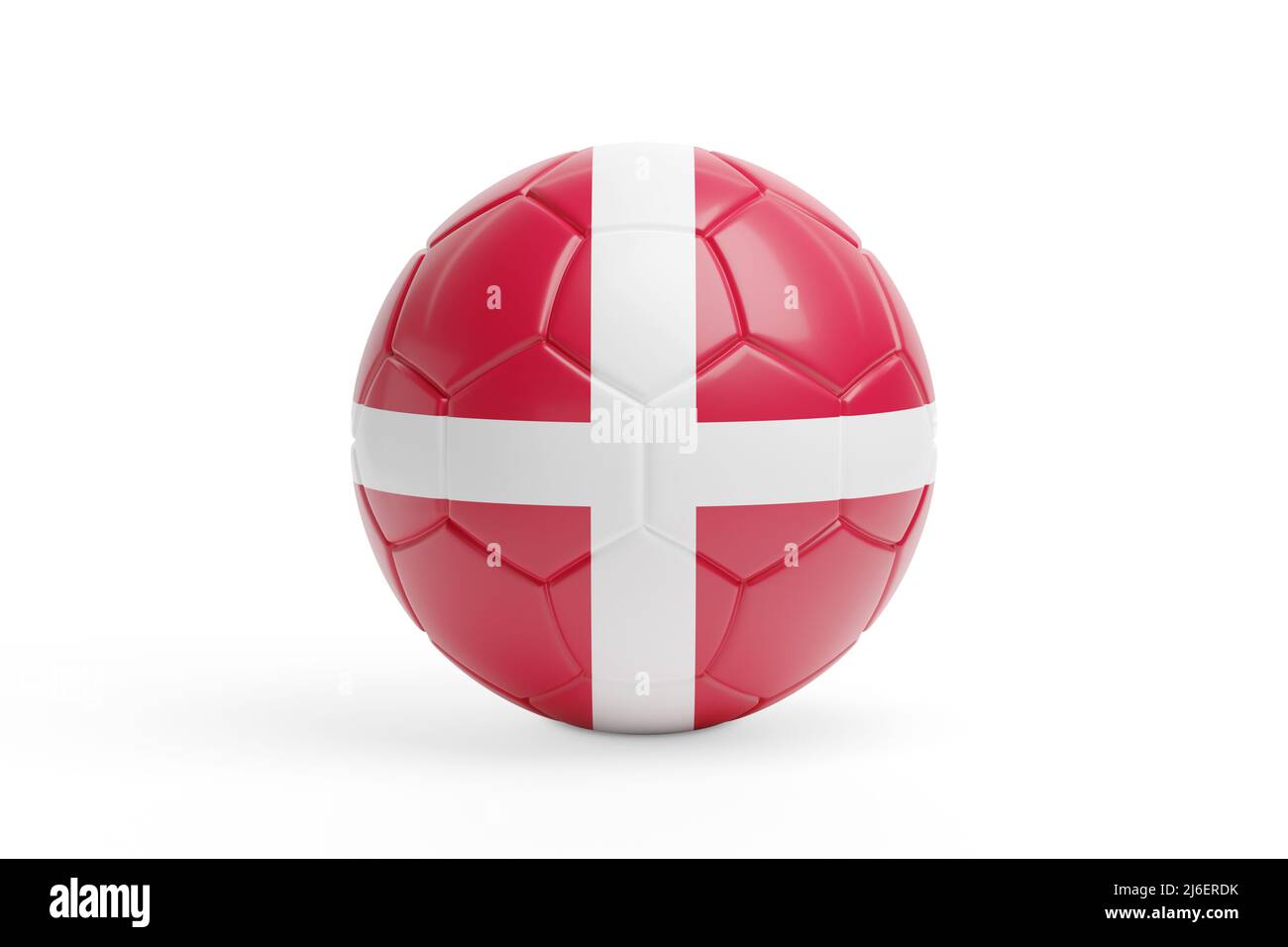 Soccer ball with the colors of the Denmark flag. 3d illustration Stock ...