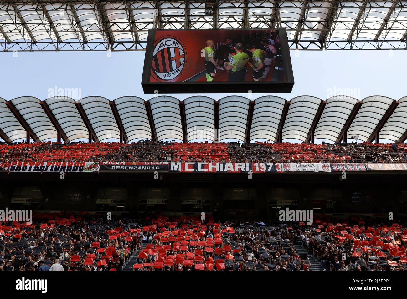 San Siro stadium, Milan, Italy, May 01, 2022, AC Milan fans during AC ...