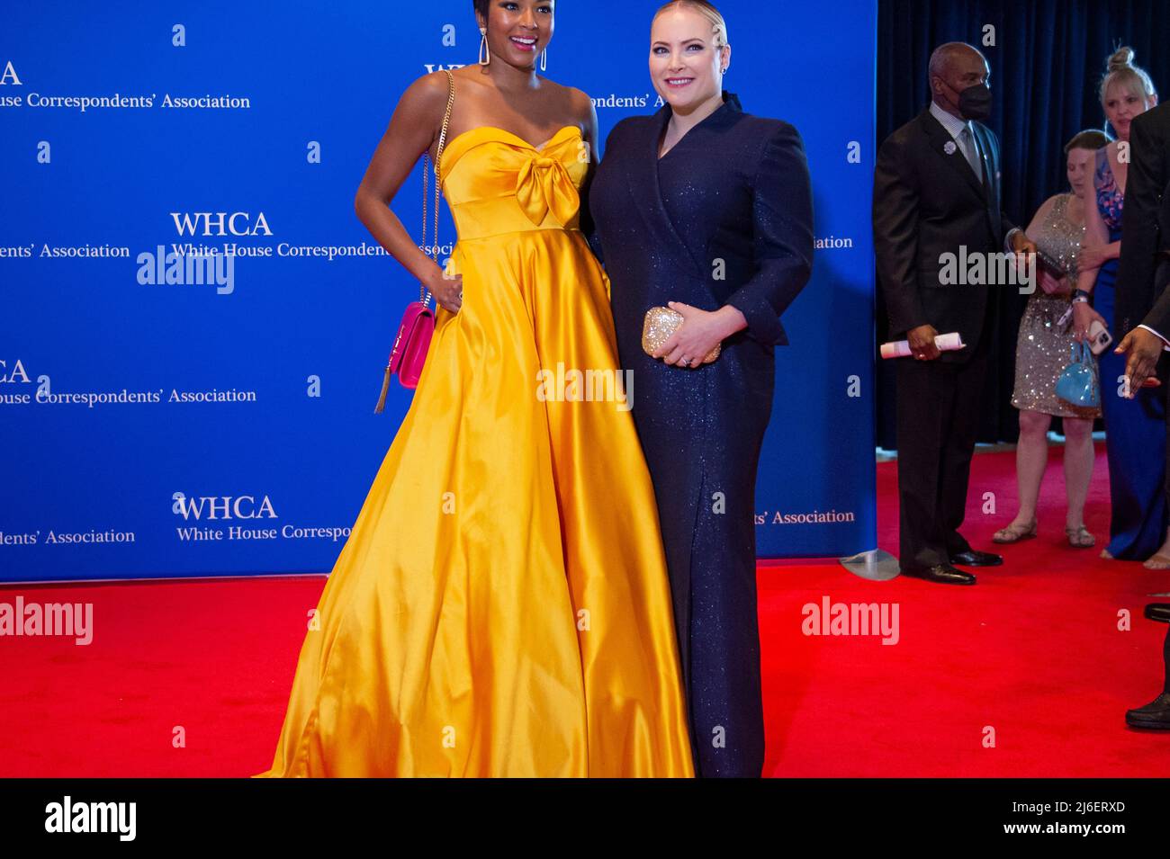 Alicia Quarles, left, and Meghan McCain arrive for the 2022 White House ...
