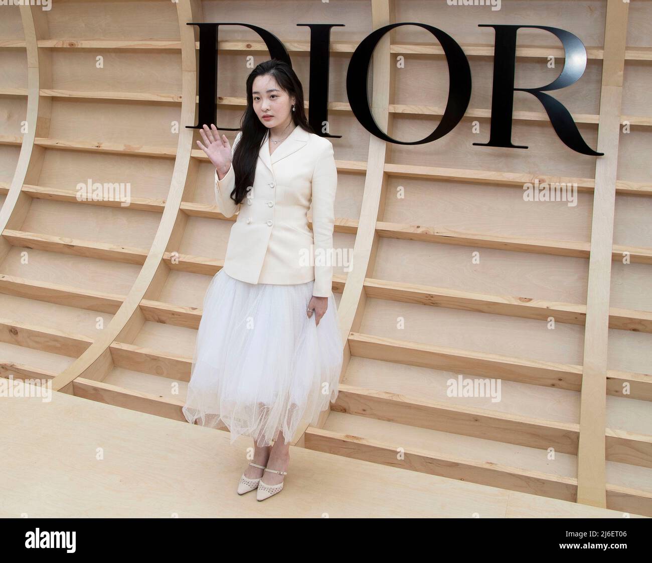 South Korean actress Kim Min-ha, attends a photo call for the Dior's ...