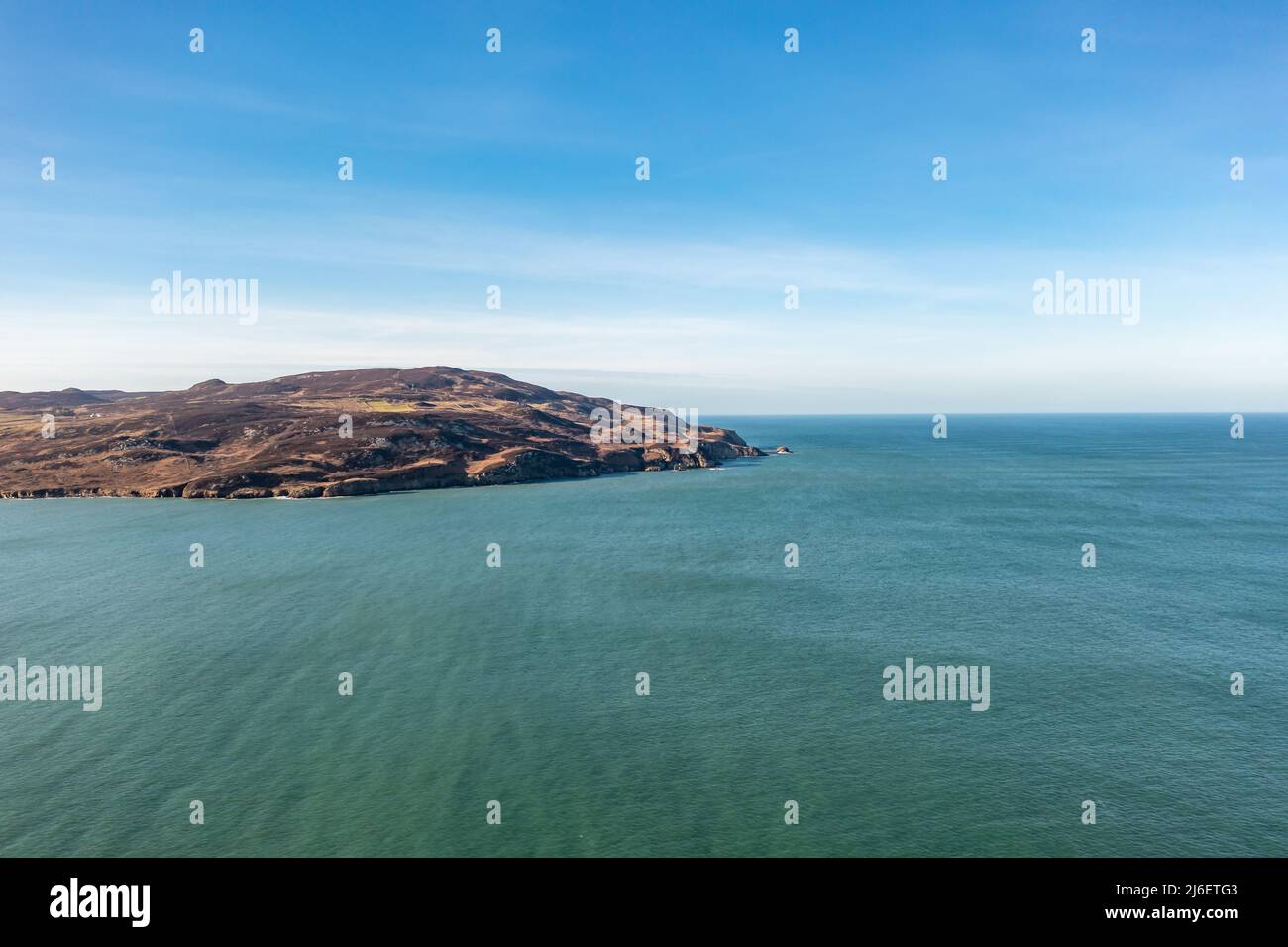 Aerial view of the Ross and Horn Head seen from Portnablagh, Co ...