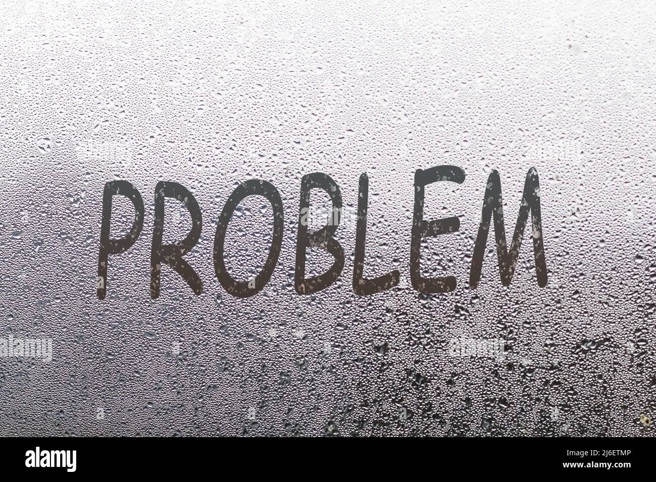 Word problem. Abstract background with drops of water. Inscription on ...