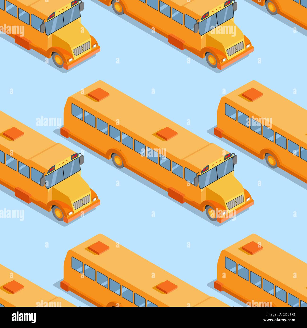 School bus seamless pattern on blue background Stock Vector Image & Art ...