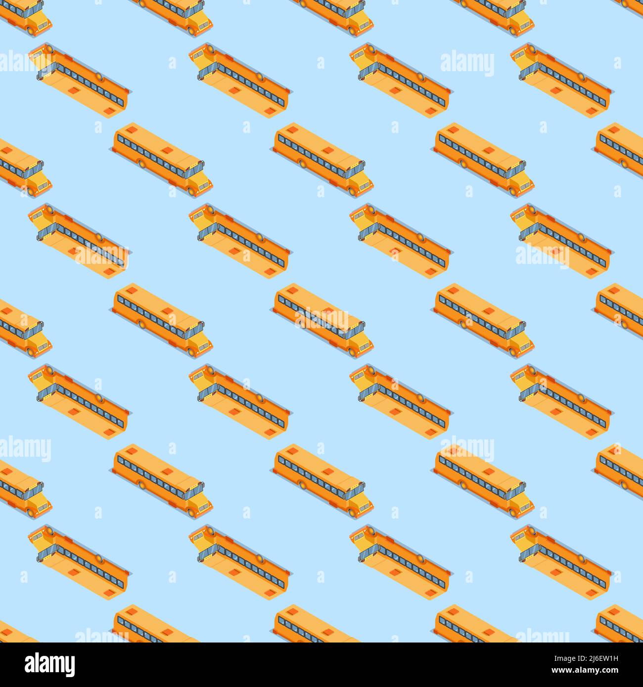 School bus seamless pattern on blue background Stock Vector Image & Art ...