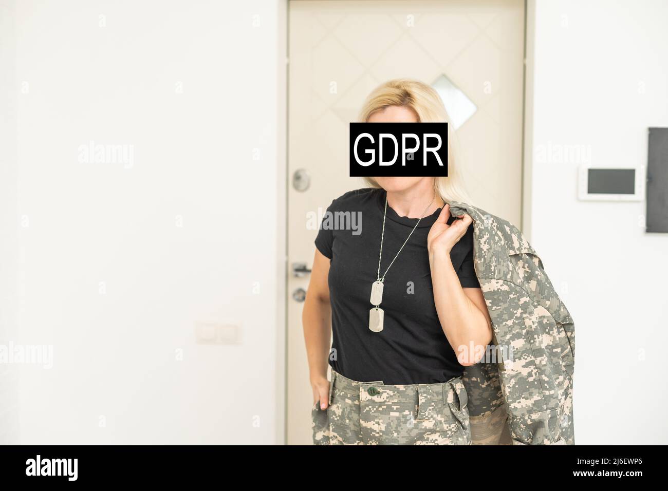 GDPR - General Data Protection Regulations Military concept. Soldier ...