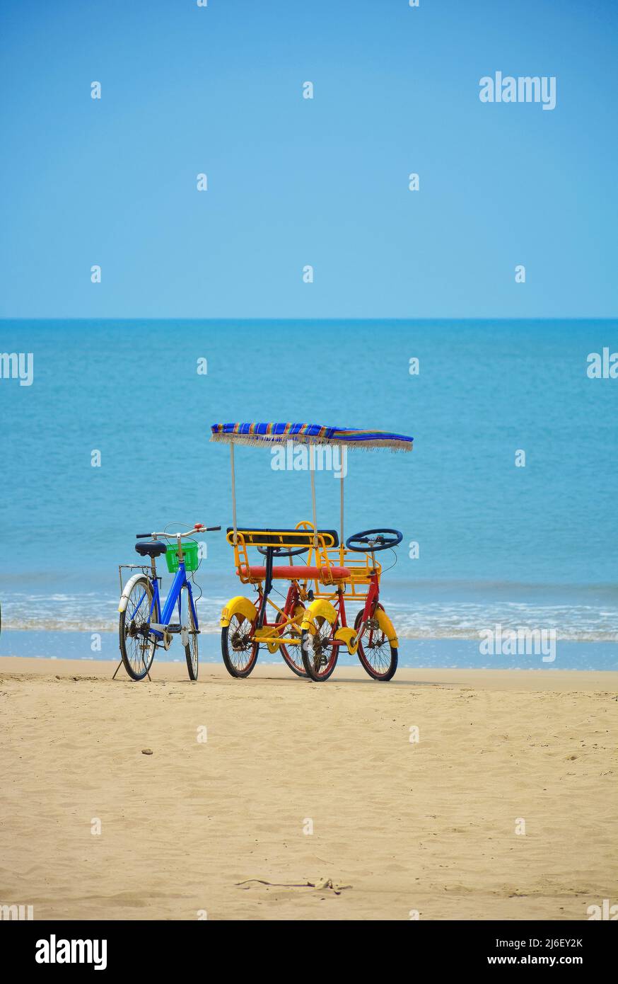 Bicycles on beach, Chaung Thar Beach, Myanmar Stock Photo - Alamy