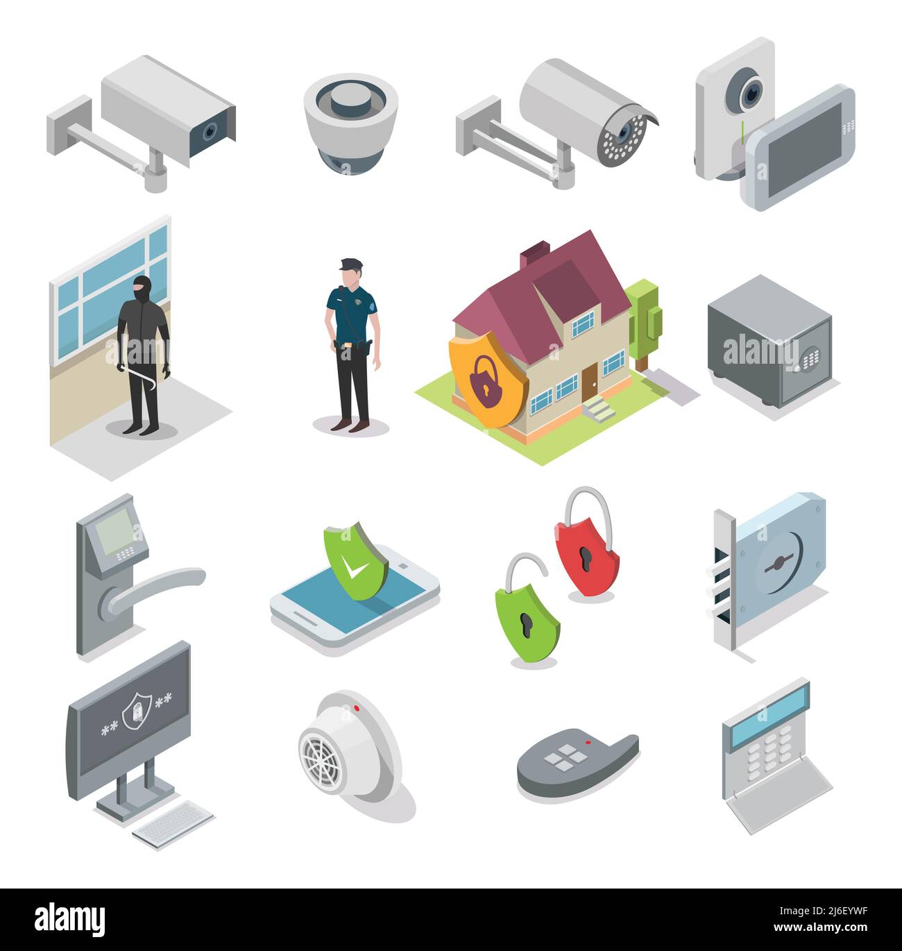 Residential security system Stock Vector Images - Alamy