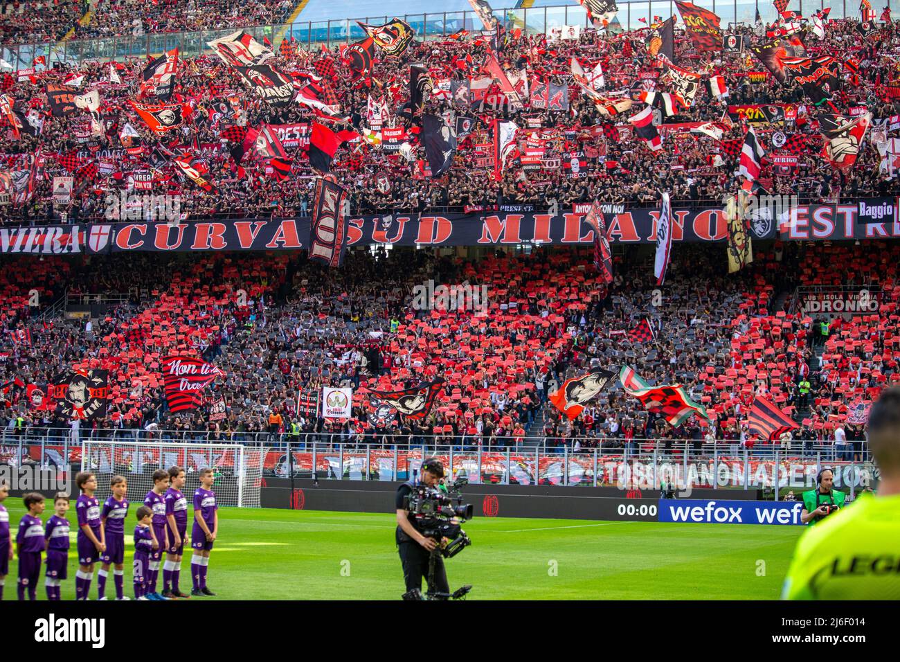 Ac Milan supporters during the Italian championship Serie A football ...