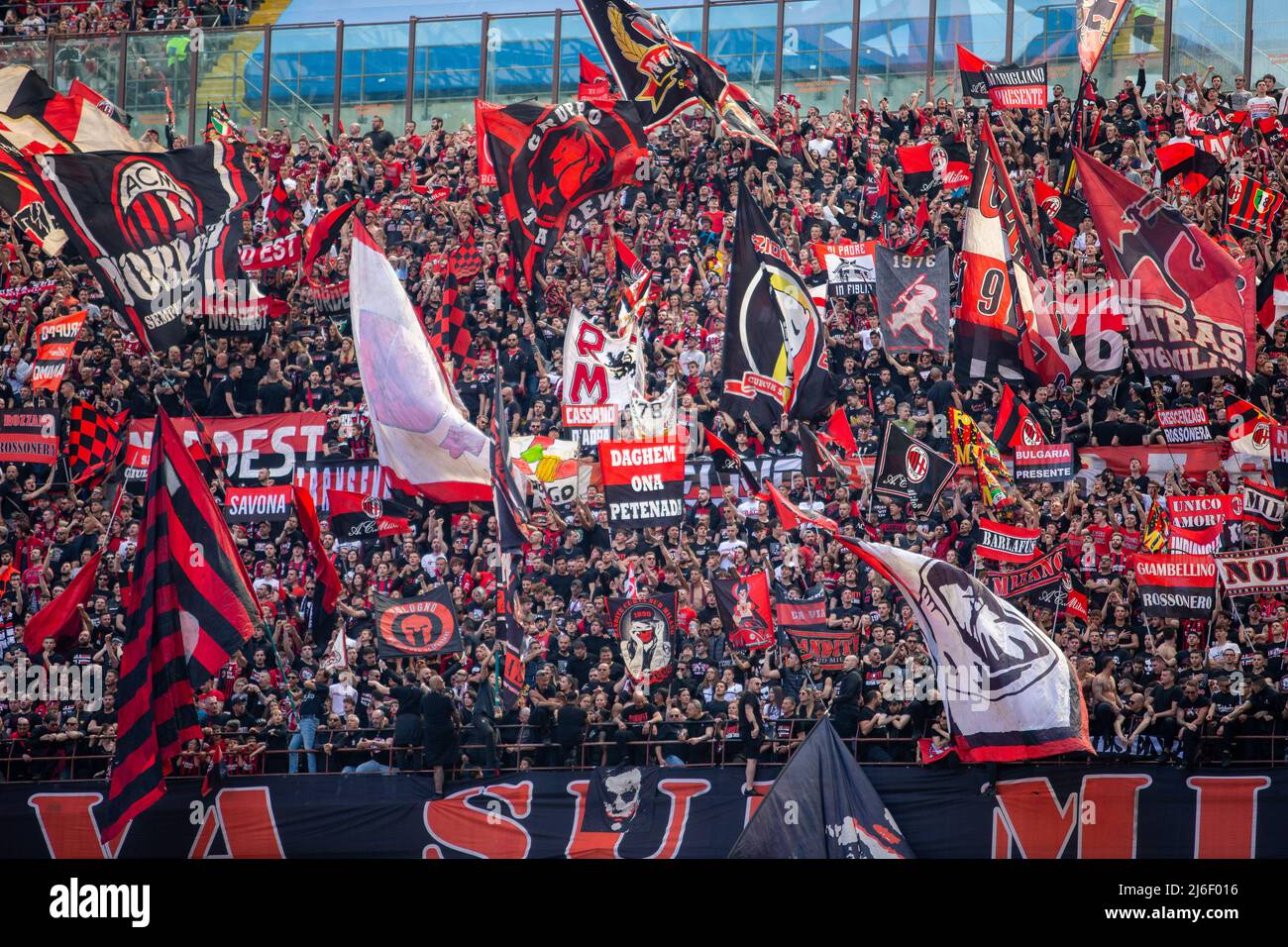 Ac Milan supporters during the Italian championship Serie A football ...