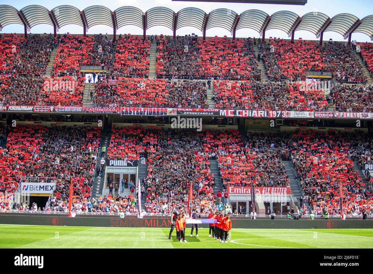 Ac Milan supporters during the Italian championship Serie A football ...