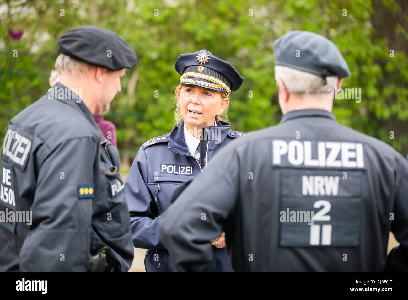 01 May 2022, Berlin: Barbara Slowik, chief of police in Berlin, talks ...