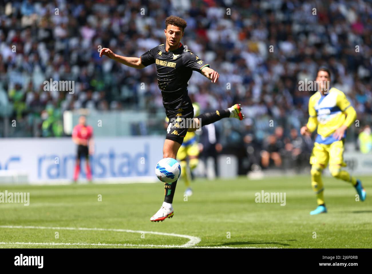 TURIN, Italy. 01st May, 2022. Ethan Ampadu of Venezia FC during the ...