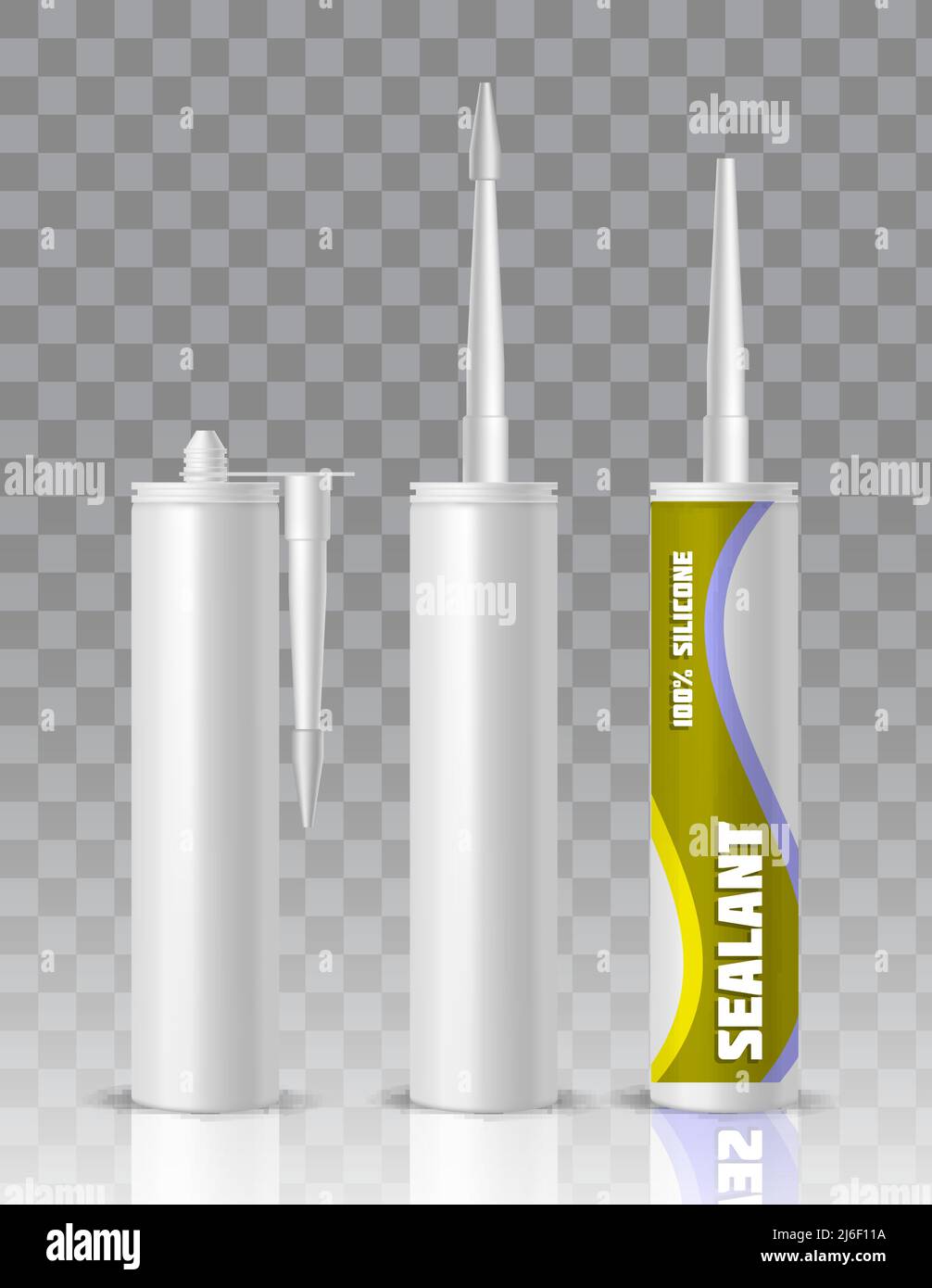 Silicone sealant packaging tube vector mock up set Stock Vector Image ...