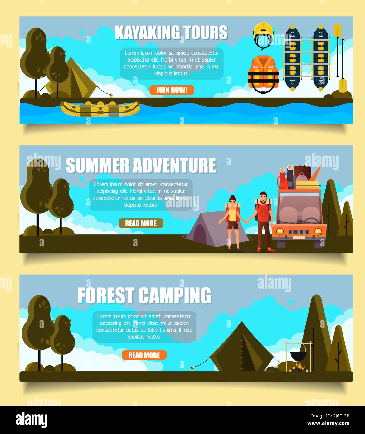 Outdoor adventure vector banners web templates Stock Vector Image & Art ...