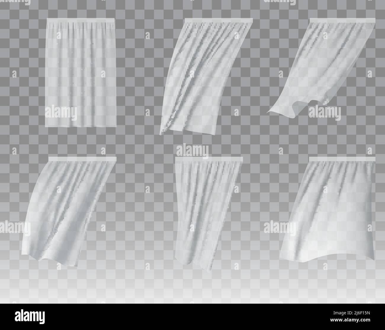 White curtain set vector realistic illustration Stock Vector Image ...