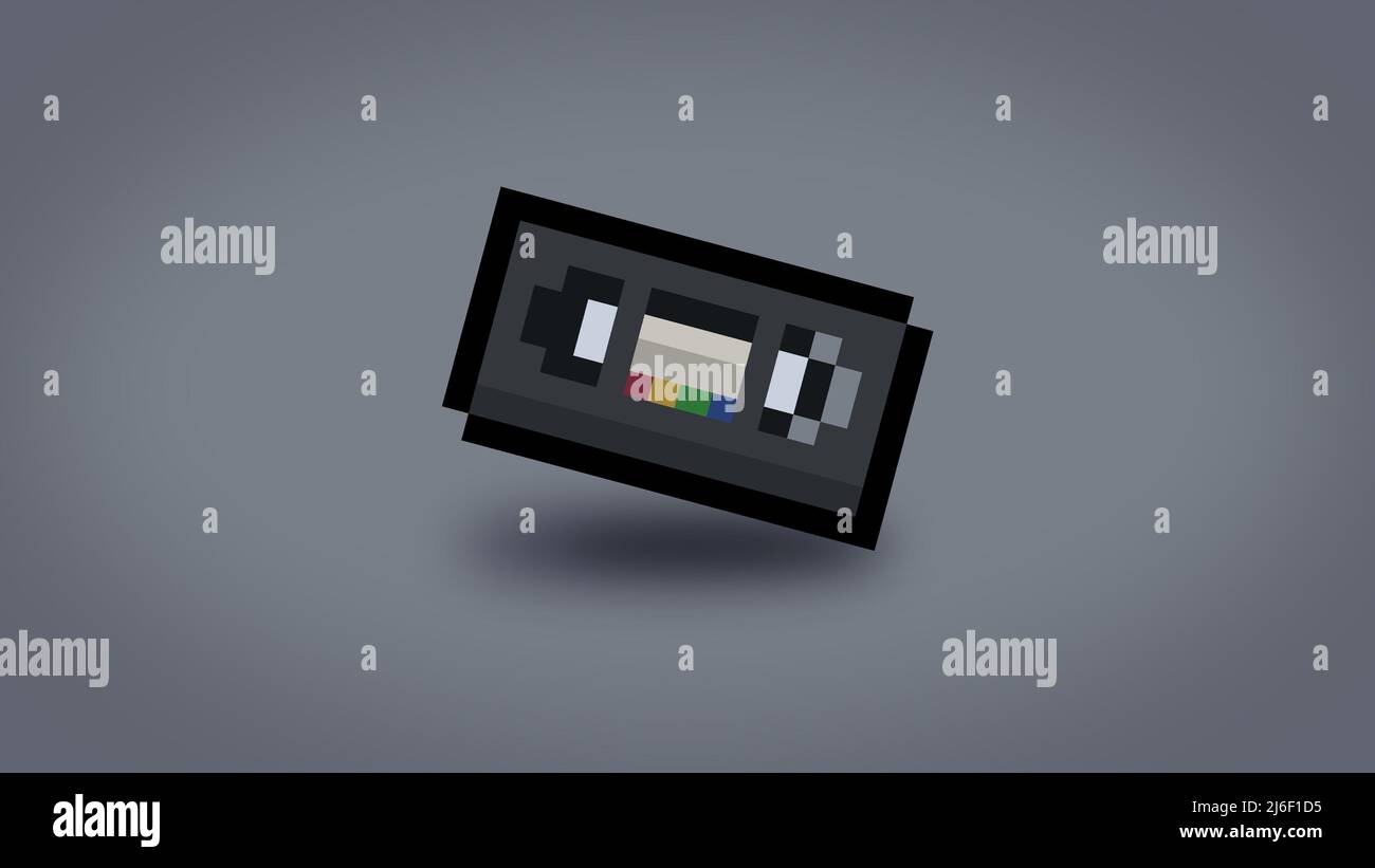 Pixel video tape background - high resolution 8 bit wallpaper Stock ...