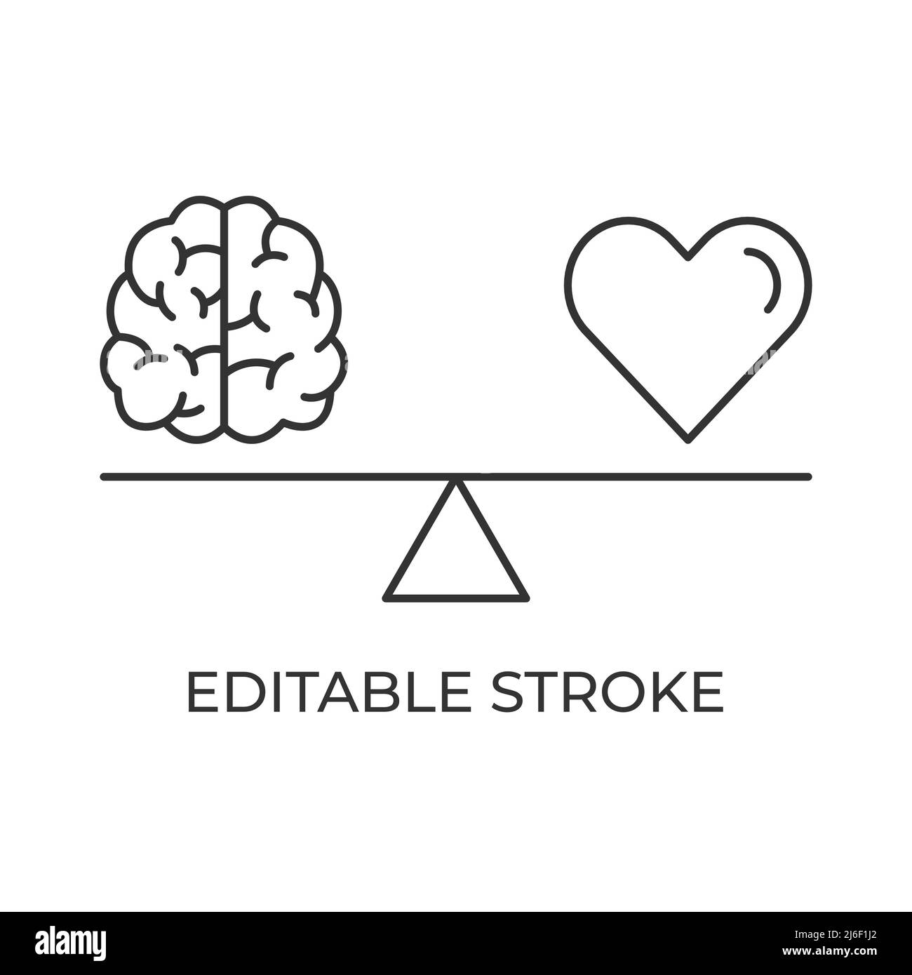 Brain and heart balance on scales concept. The struggle of emotions and ...