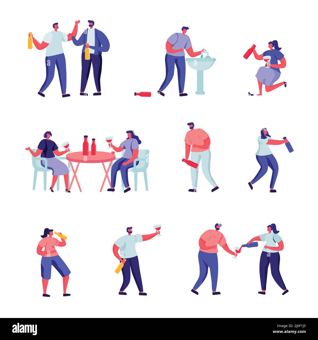 Woman running and alcohol Stock Vector Images - Alamy