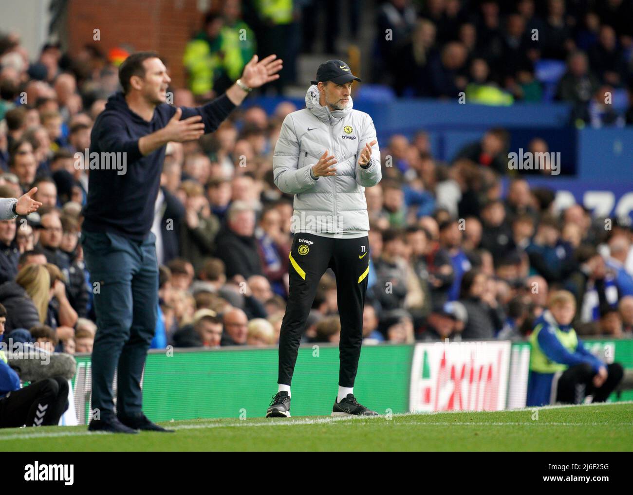 Chelsea manager Thomas Tuchel on the side line during the Premier ...