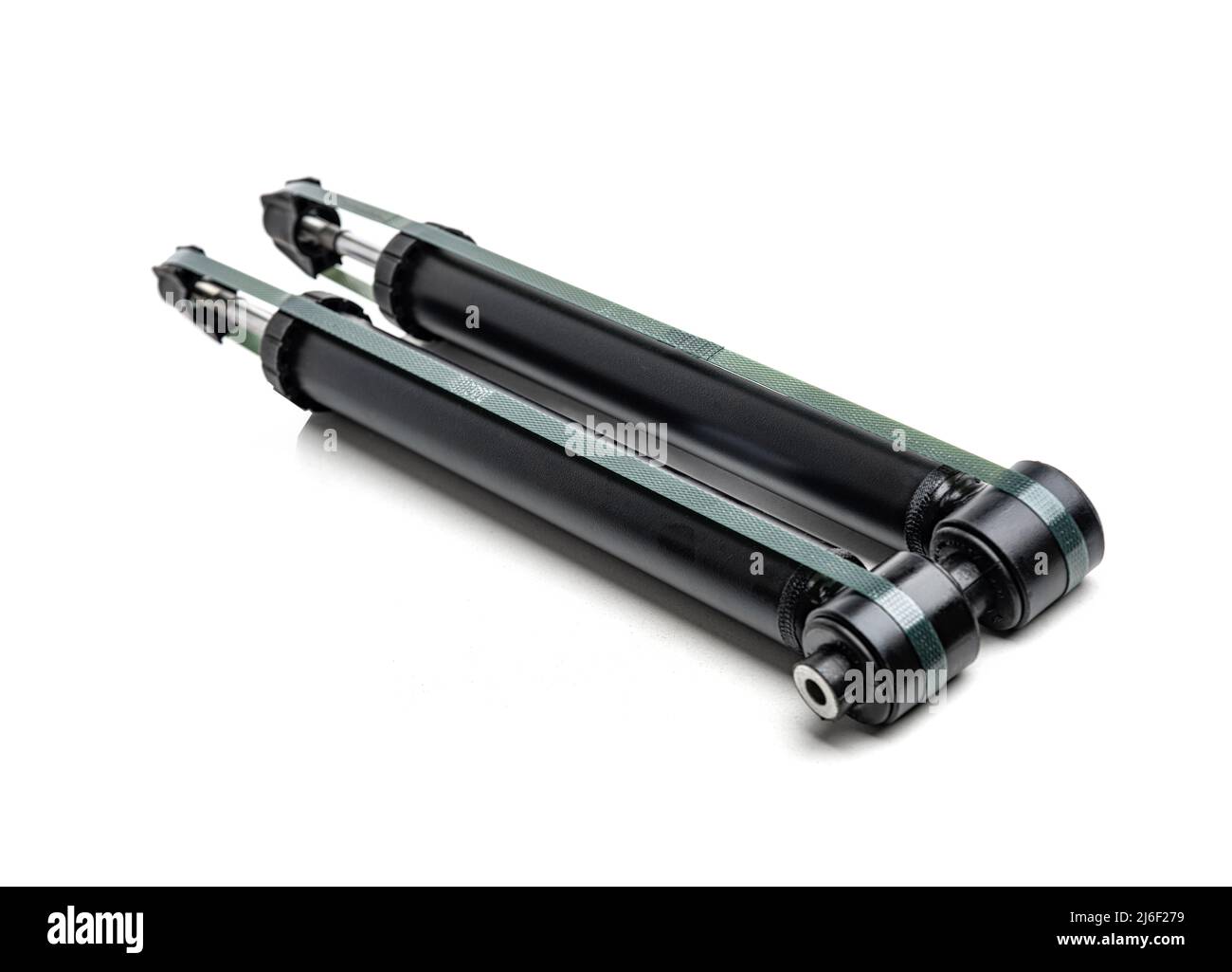 Car shock absorber isolated on white background Stock Photo - Alamy